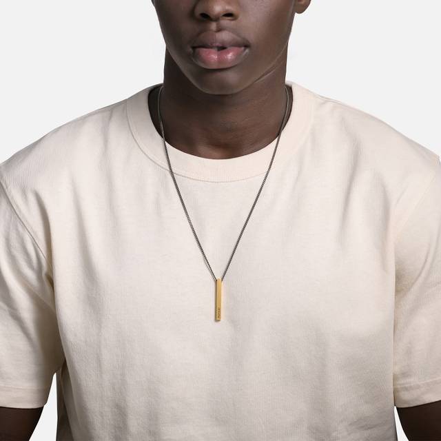 Pillar Bar Necklace for Men - Gold Vermeil - Oak & Luna