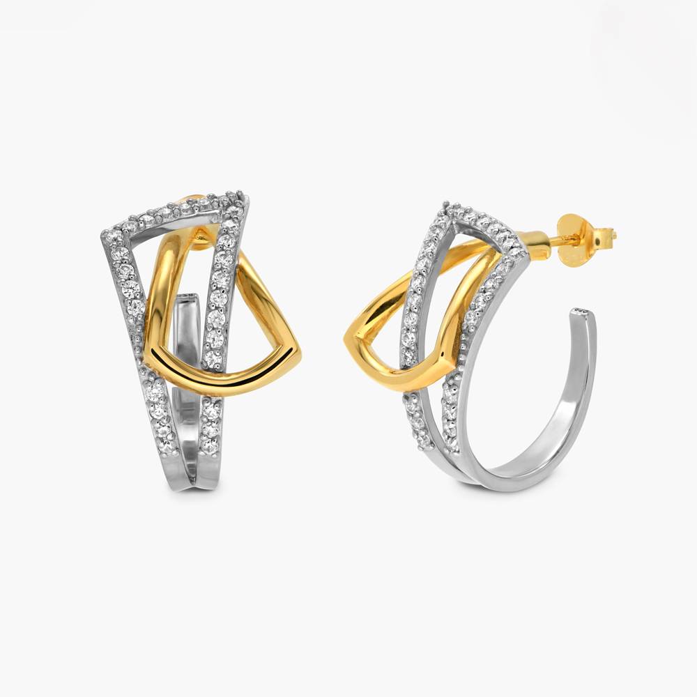 Bold Bonds Interlock Hoop Earrings - Mixed Metal - Oak & Luna