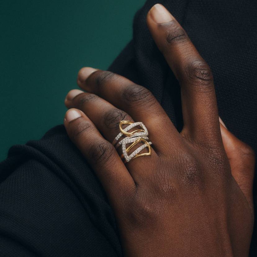 Bold Bonds Interlock Ring - Mixed Metal - Oak & Luna