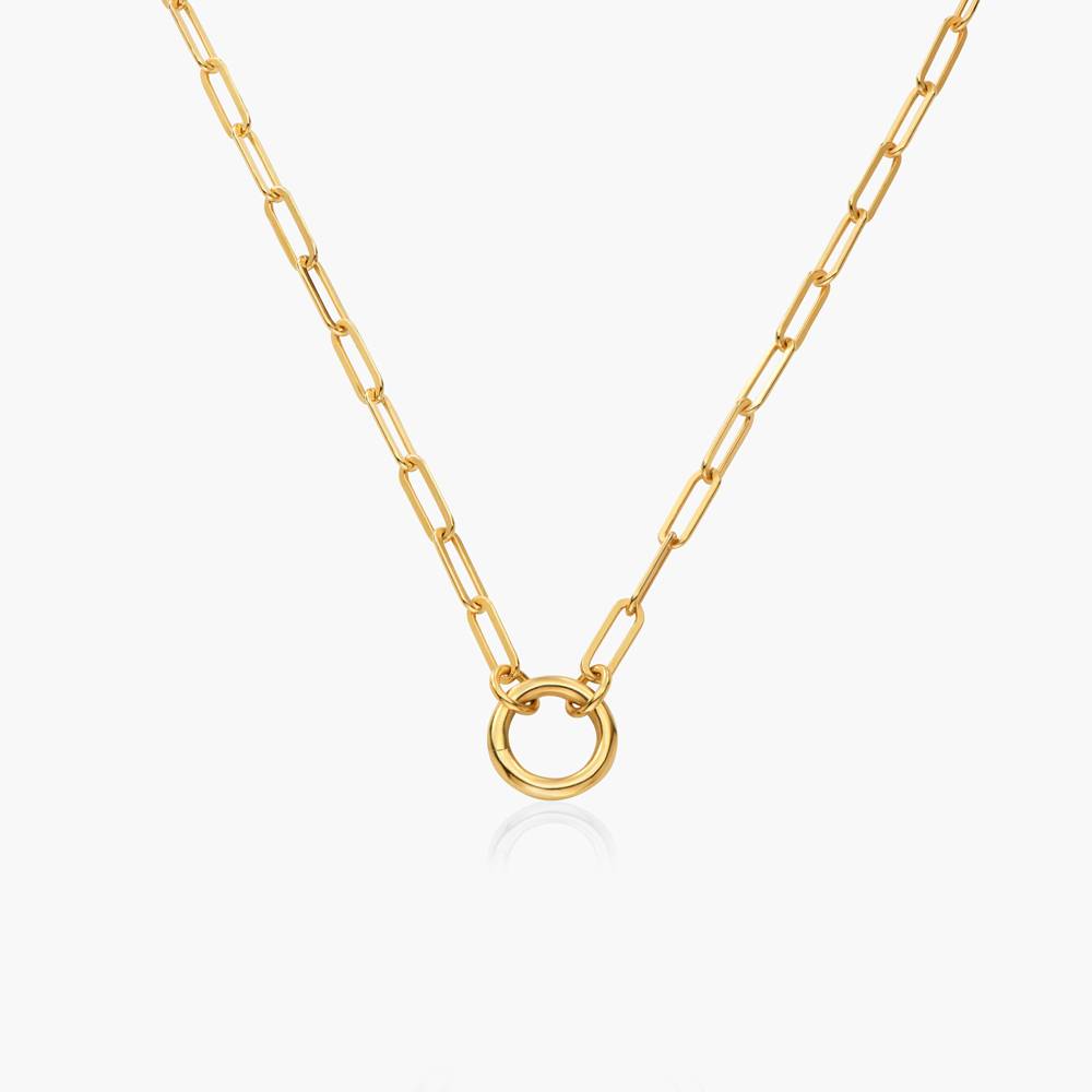 Bold Link Chain Charm Necklace- Gold Vermeil - Oak & Luna