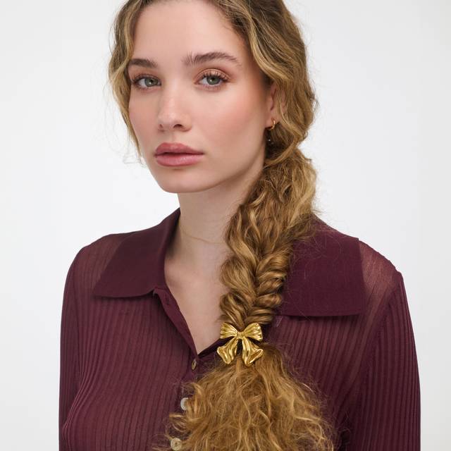 Bow Pony Cuff- Gold Plated - Oak & Luna