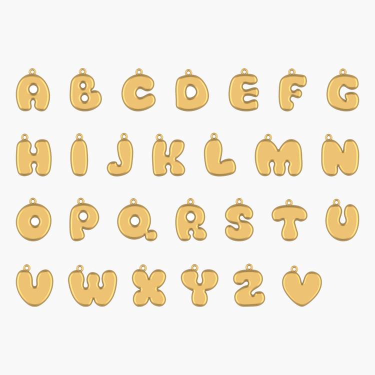 Bubble Up Initial Necklace - Gold Vermeil - Oak & Luna