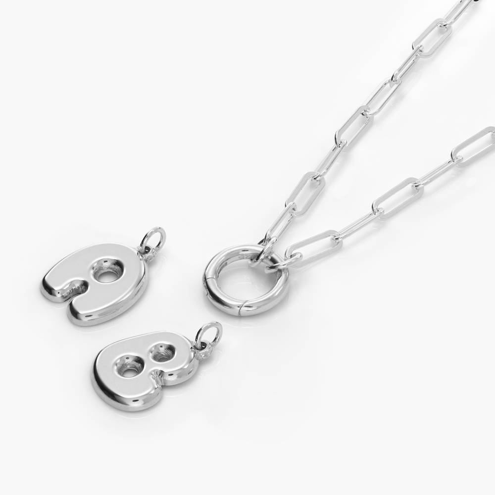 Bubble Up Initial Necklace - Silver - Oak & Luna