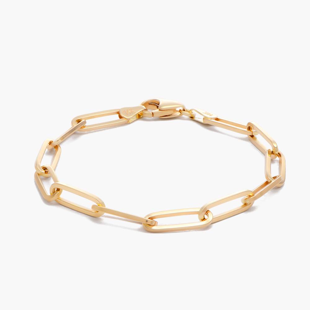 Big Paperclip Bracelet - 14k Solid Gold - Oak & Luna