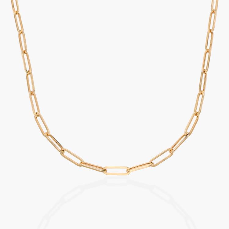 Classic Paperclip Chain Necklace - 14k Solid Gold - Oak & Luna
