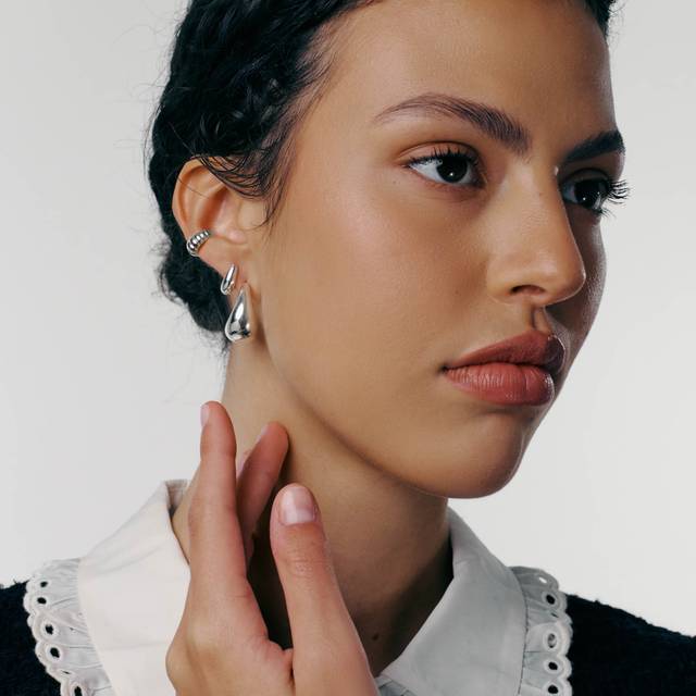 Croissant Ear Cuff - Silver - Oak & Luna