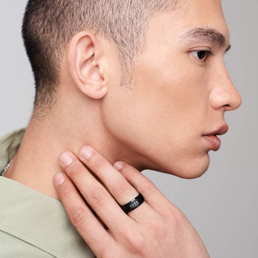 Black Tungsten Ring, Matte Finish - Oak & Luna