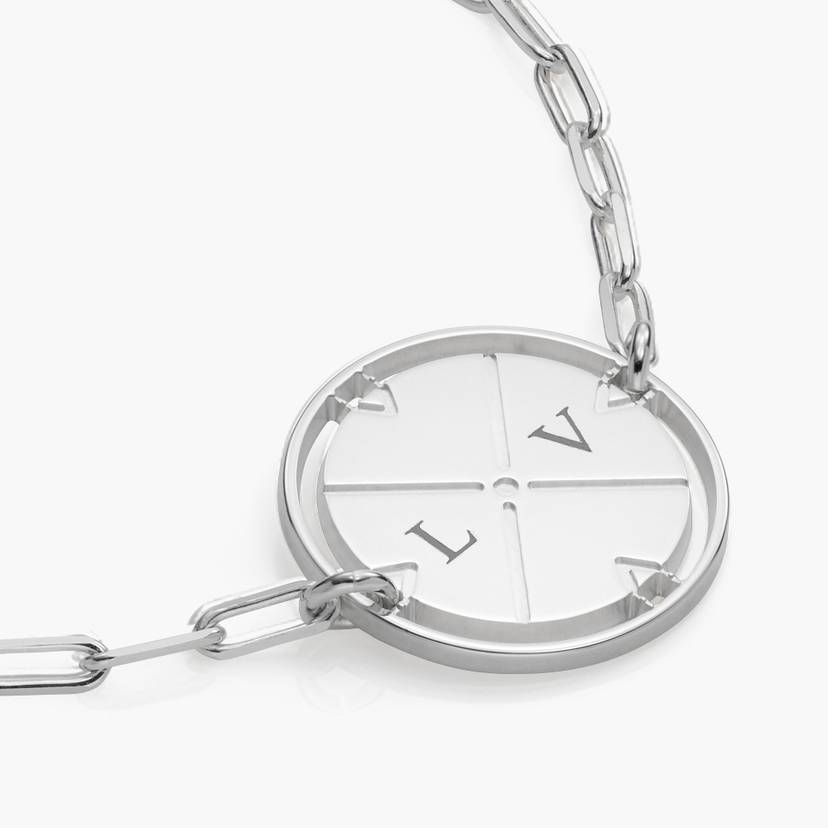 Engraved Compass Bracelet Silver Oak And Luna
