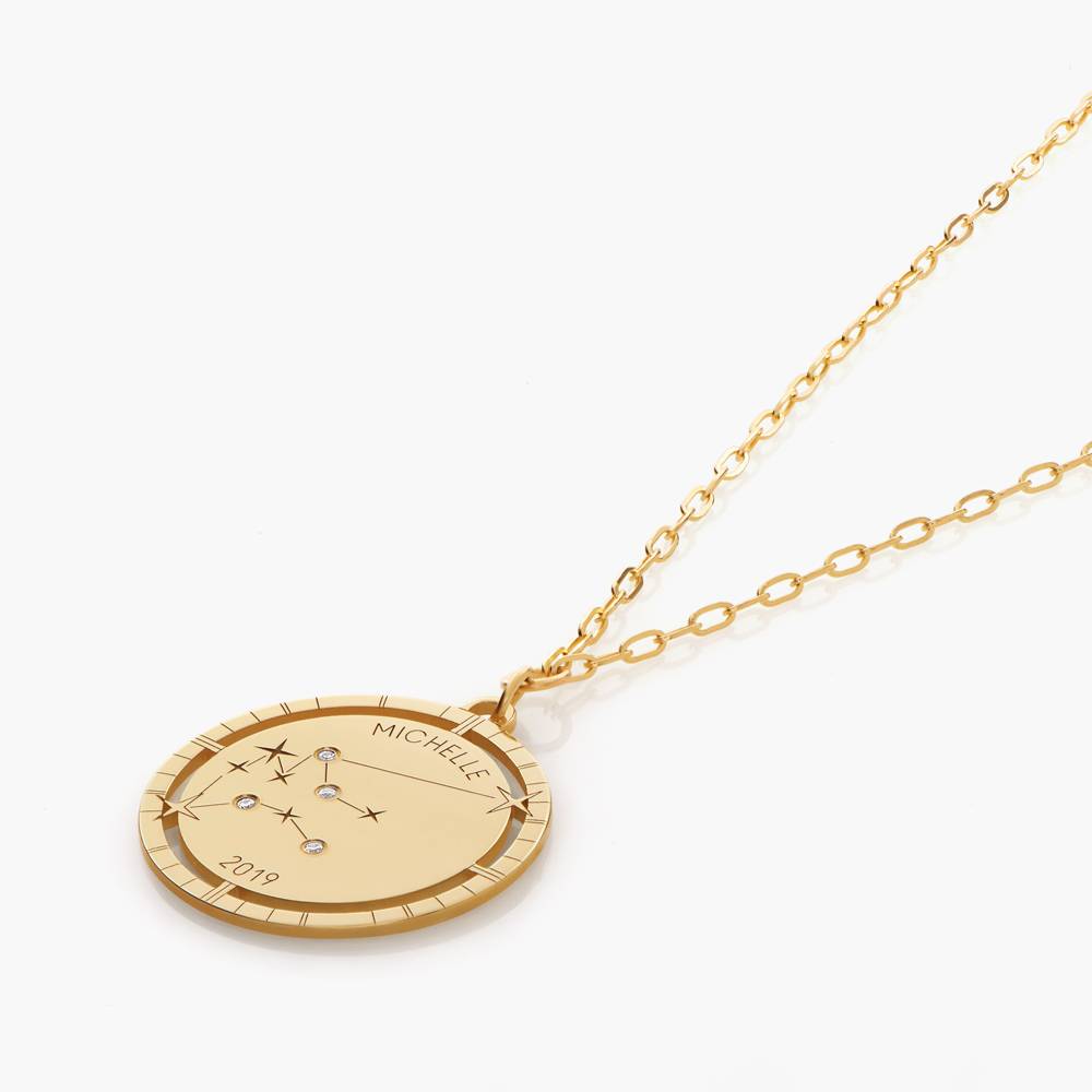 Engraved Constellation Necklace - 14k Solid Gold - Oak & Luna