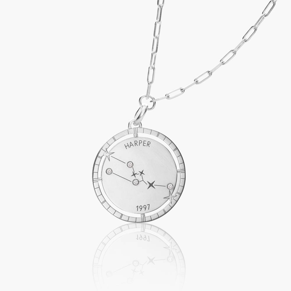 Engraved Constellation Necklace - Silver - Oak & Luna