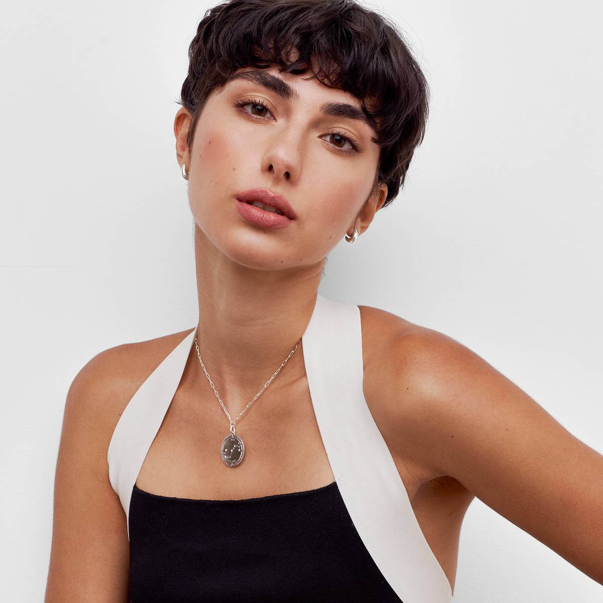 Engraved Constellation Necklace - Silver - Oak & Luna