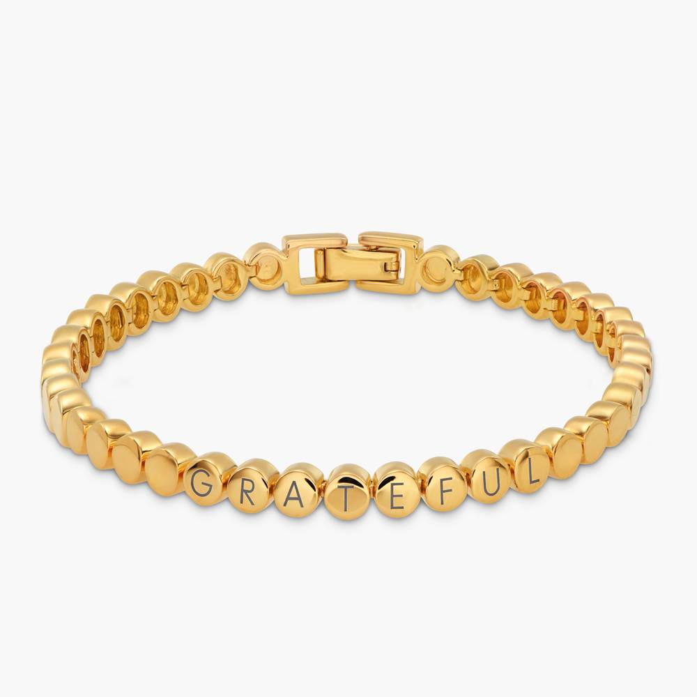 Engraved Dot Bracelet - Gold Vermeil - Oak & Luna