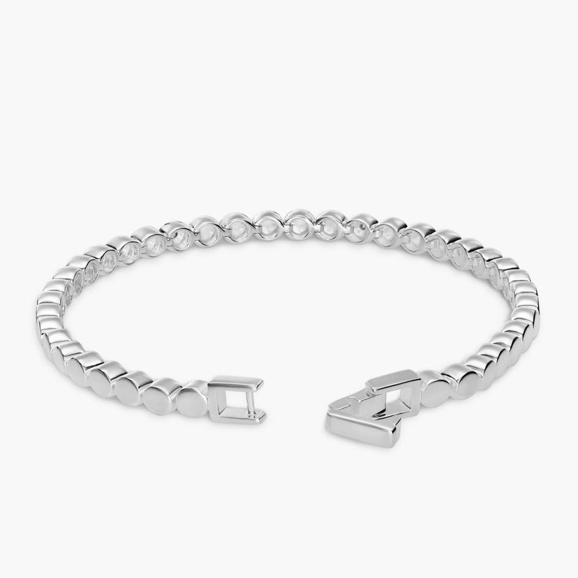 Engraved Dot Bracelet - Silver - Oak & Luna