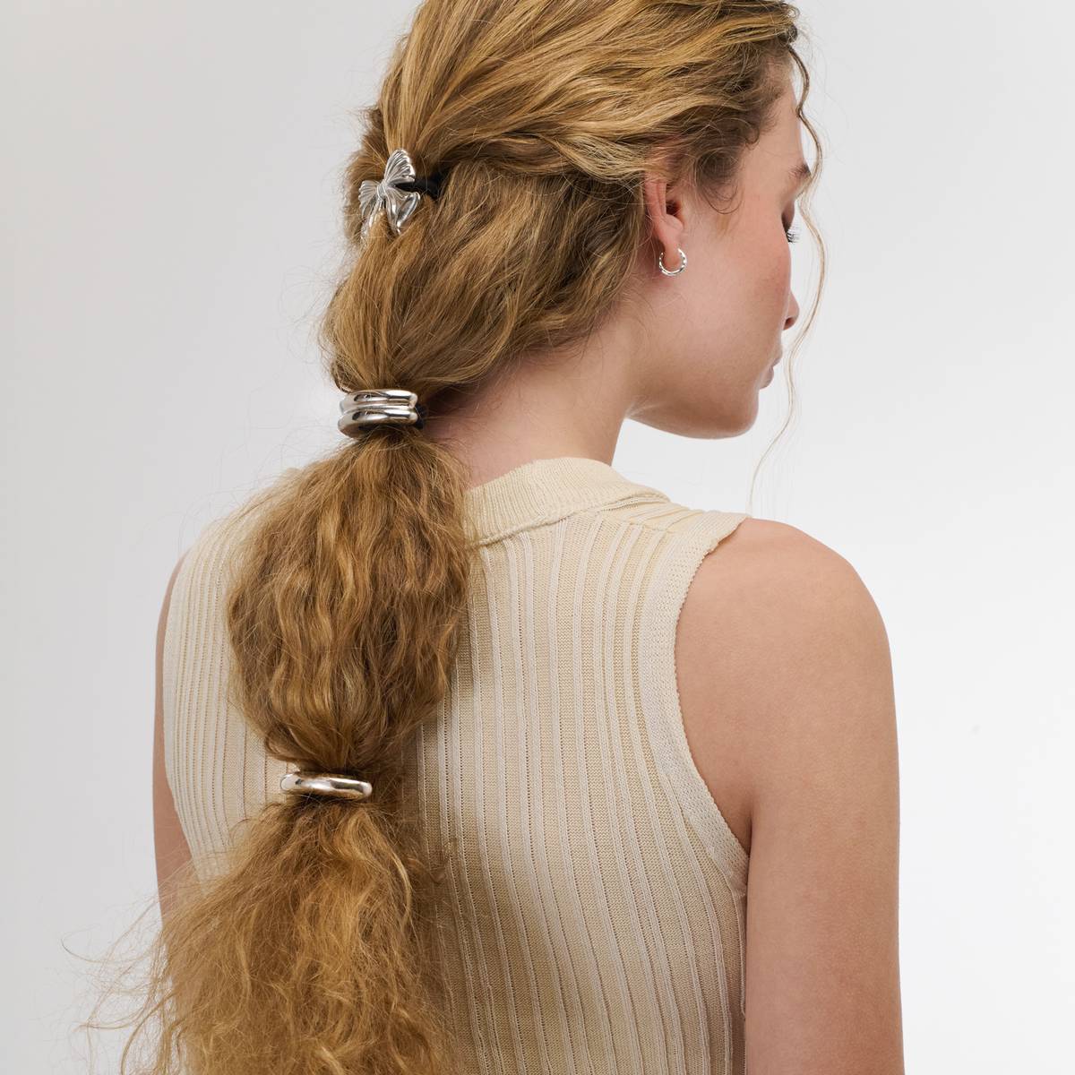 Half Moon Pony Cuff- Silver - Oak & Luna