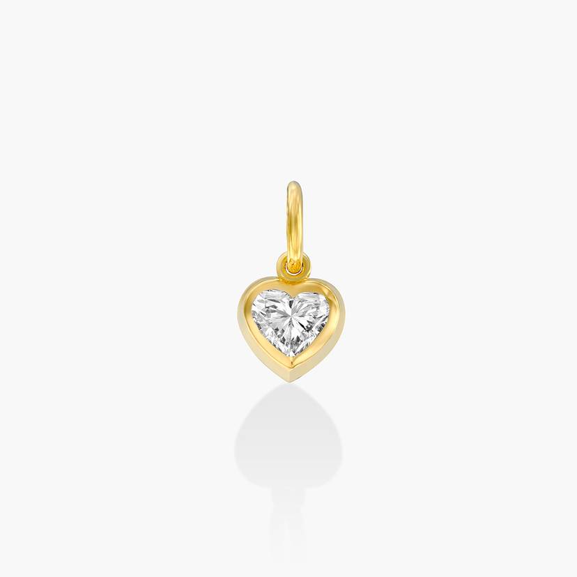 Heart Shape Diamond Charm - Gold Vermeil - Oak & Luna