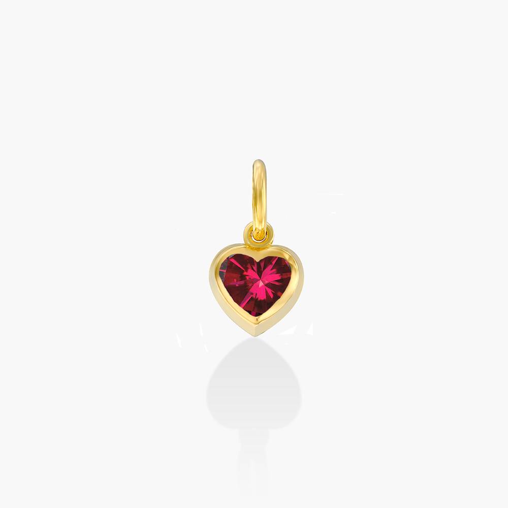 Heart Shape Gemstone Charm - Gold Vermeil - Oak & Luna