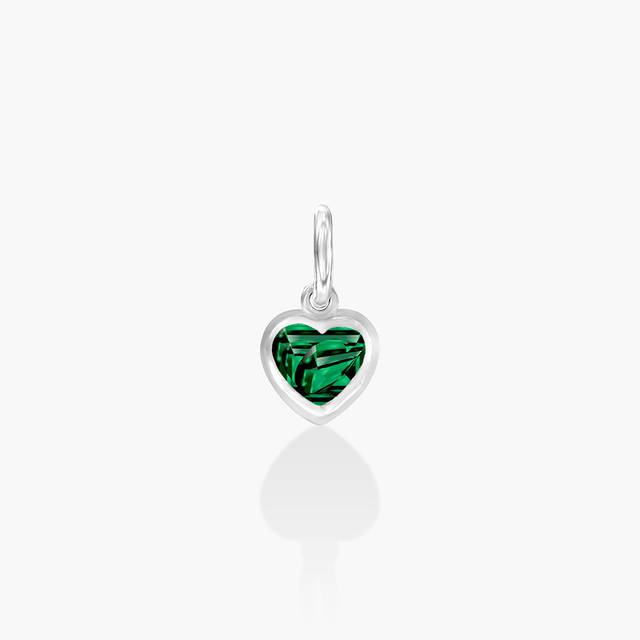 Heart Shape Gemstone Charm - Silver - Oak & Luna