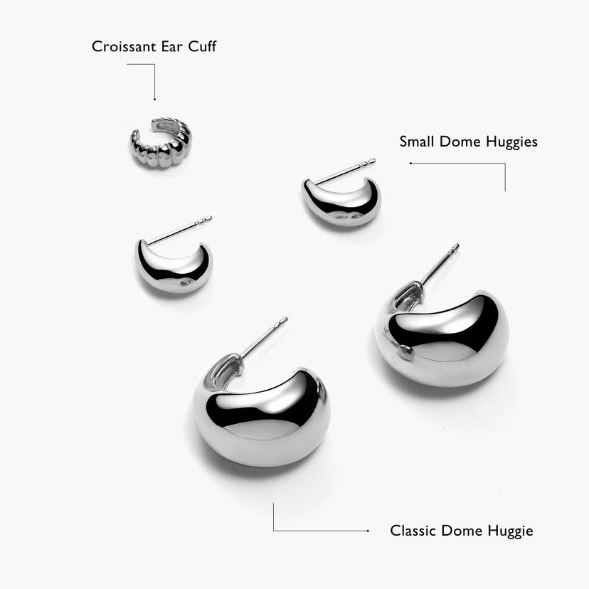 Icy Silver Stacks Earring Set - Silver - Oak & Luna