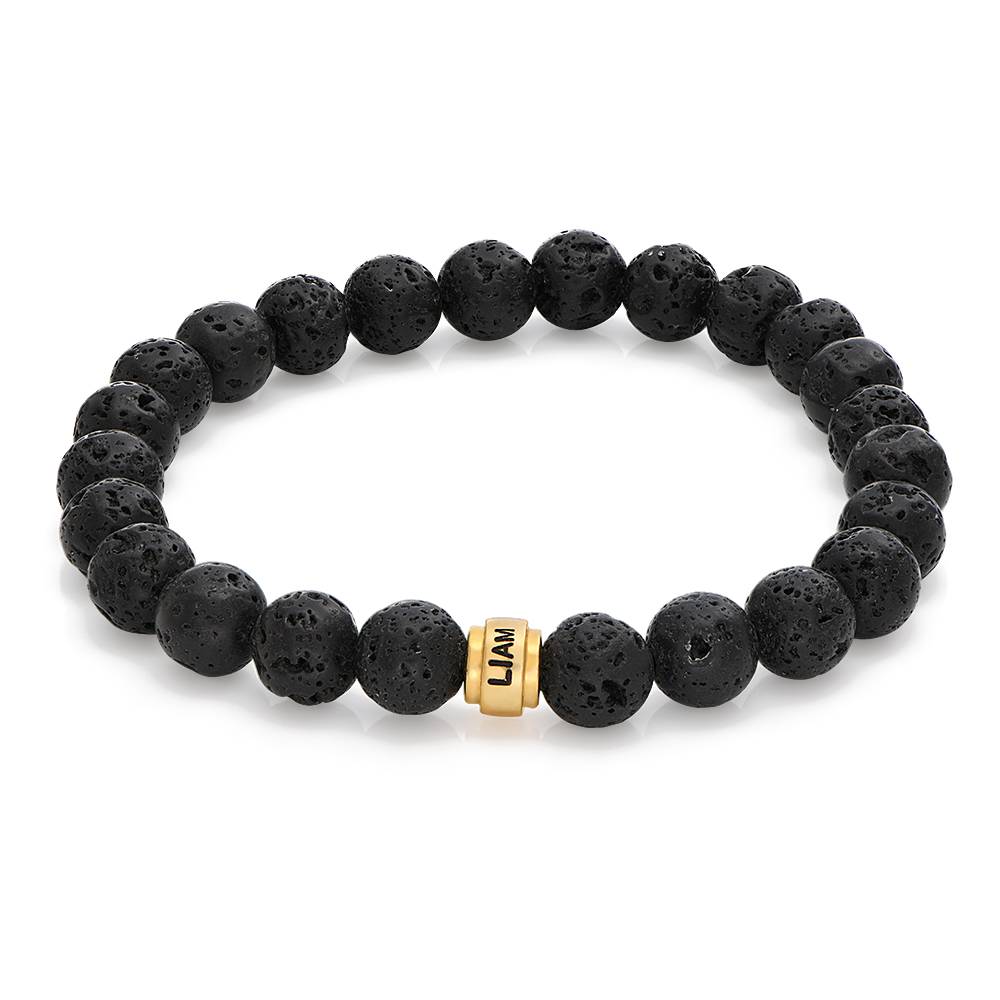 Personalized Lava Bracelet for Men - Gold Vermeil - Oak & Luna