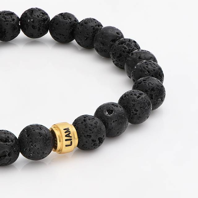 Personalized Lava Bracelet for Men - Gold Vermeil - Oak & Luna