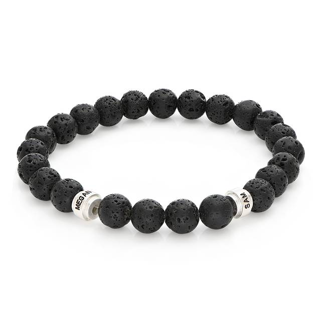 Personalized Lava Bracelet for Men - Silver - Oak & Luna