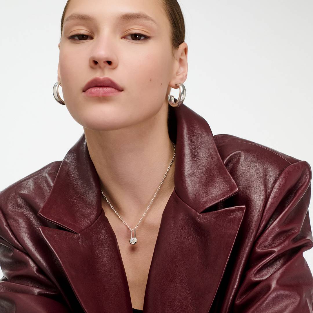 Lock & Luna charm with Oval cut Diamond- Silver - Oak & Luna