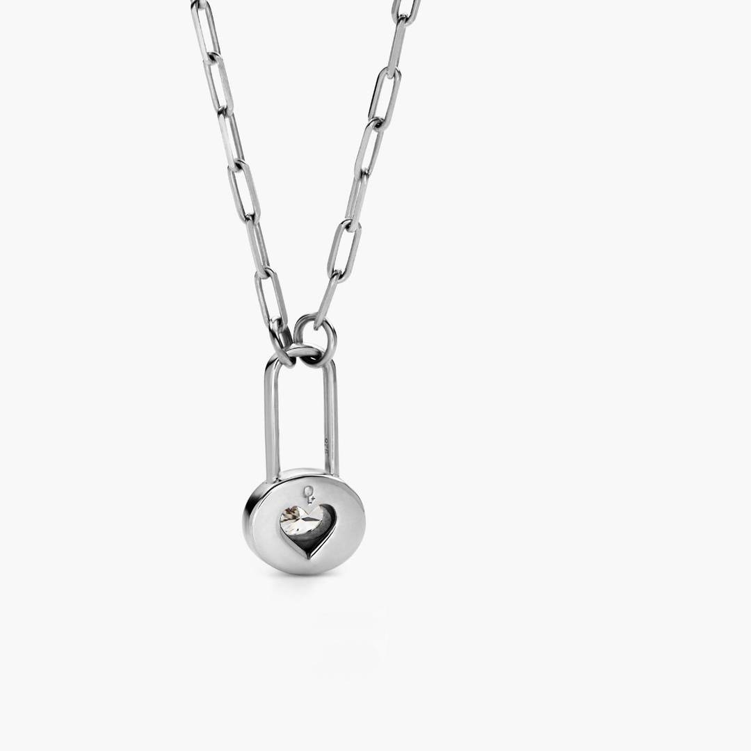 Lock & Luna charm with Oval cut Moissanite - Silver - Oak & Luna