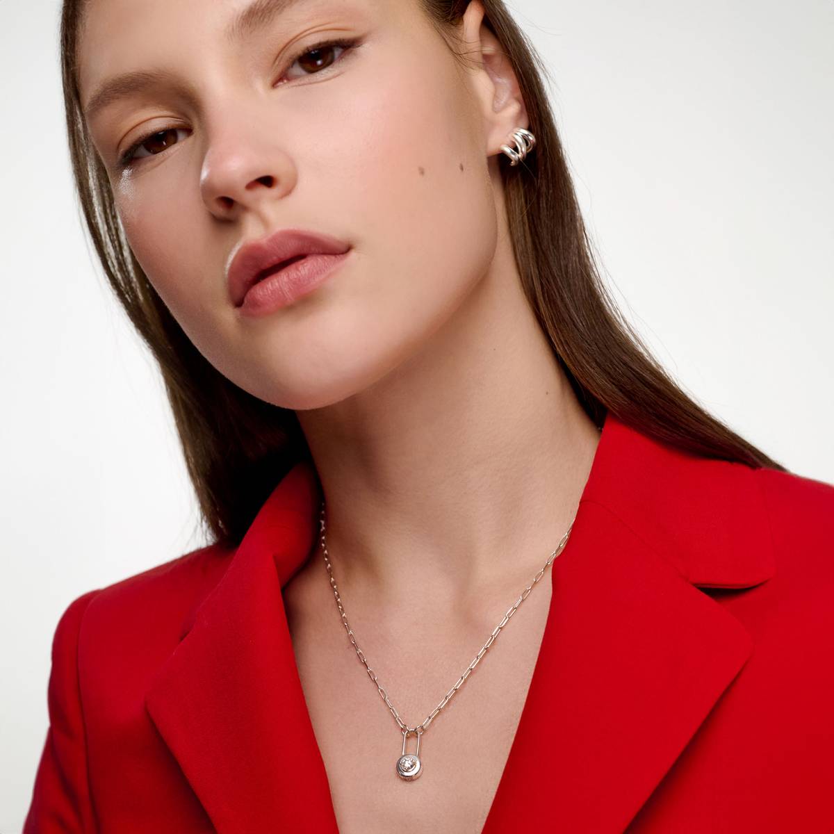 Lock & Luna charm with Round cut Diamond- Silver - Oak & Luna