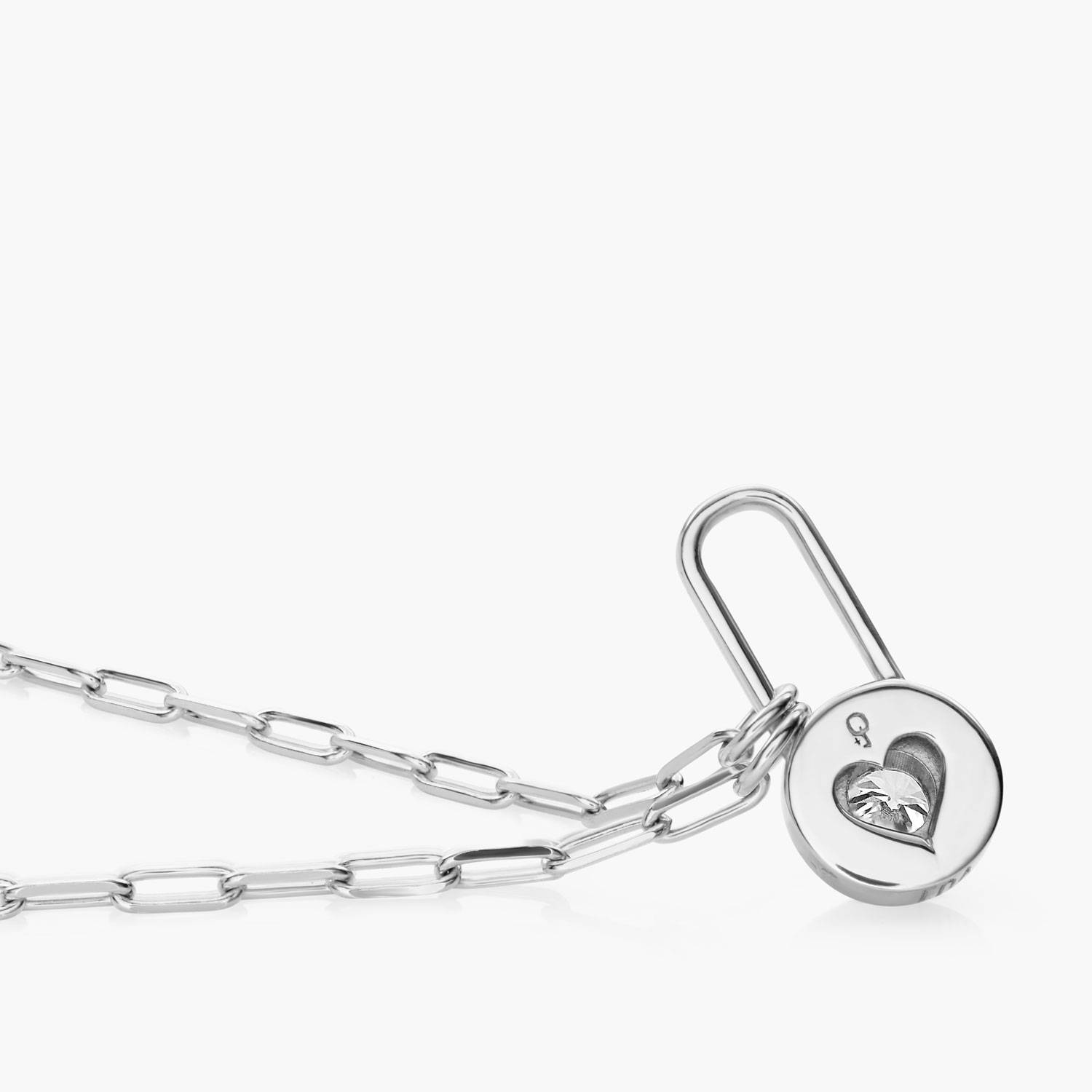 Lock & Luna charm with Round cut Moissanite - Silver - Oak & Luna