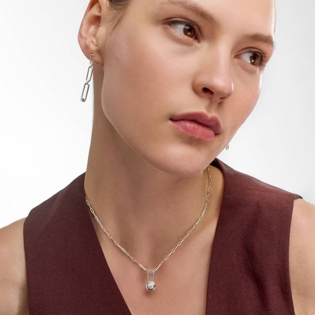 Lock & Luna charm with Round cut Moissanite - Silver - Oak & Luna