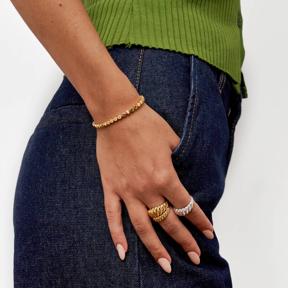 Medium Pastry Dome Ring- Gold Vermeil - Oak & Luna