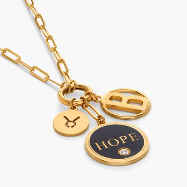 My Story Charm Necklace- Gold Vermeil - Oak & Luna