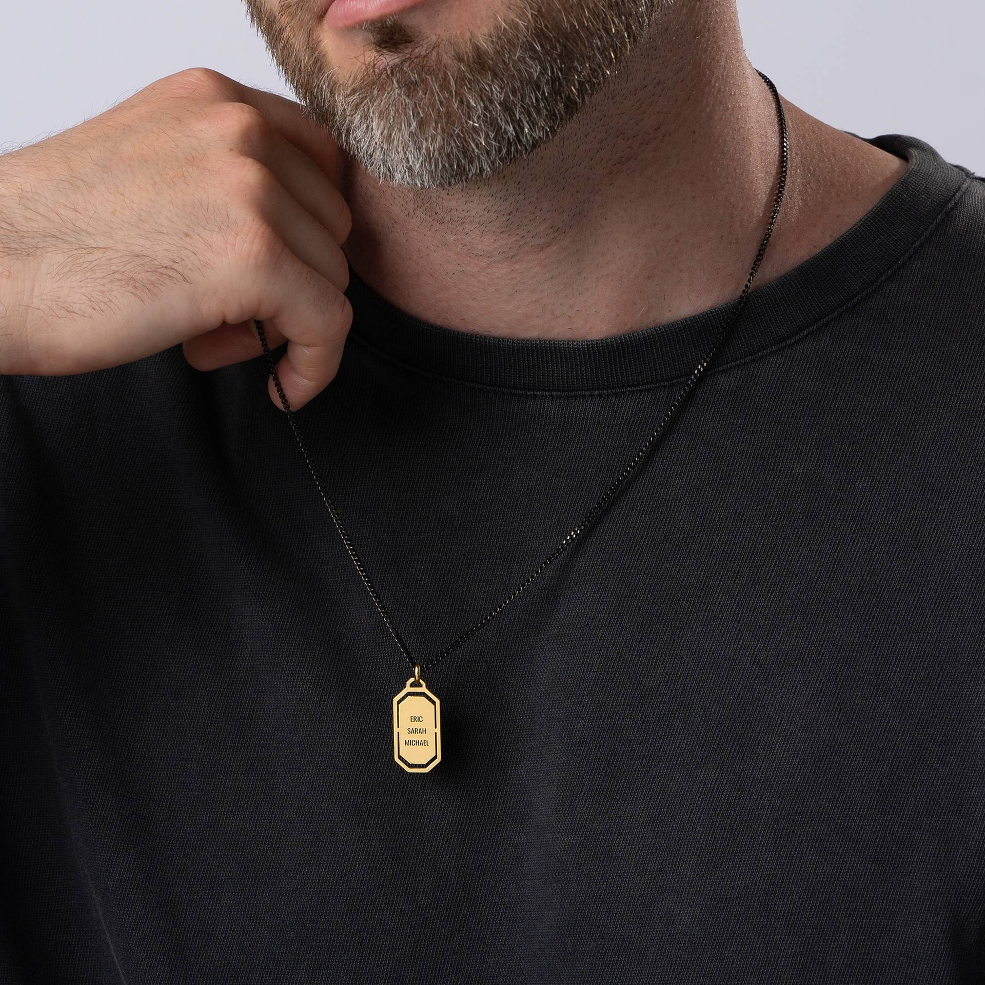 Oliver Modern Army Tag Necklace - Gold Vermeil - Oak & Luna