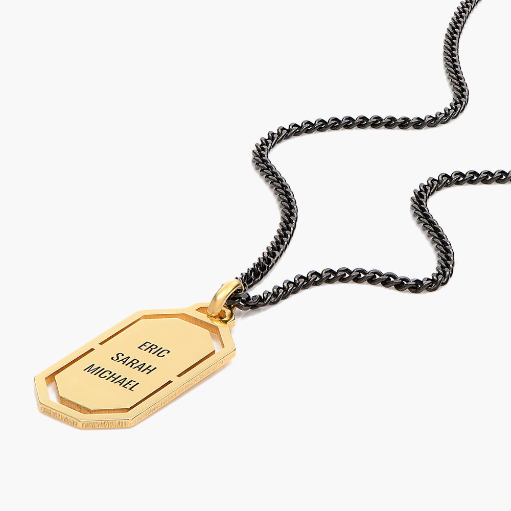 Oliver Modern Army Tag Necklace - Gold Vermeil - Oak & Luna