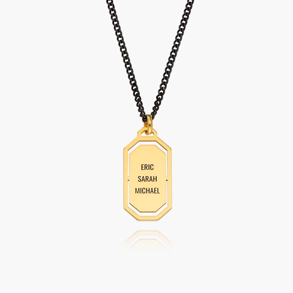 Oliver Modern Army Tag Necklace - Gold Vermeil - Oak & Luna