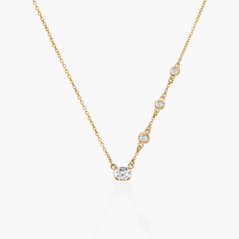 Queen Multi-Diamond Necklace with 0.3 ct Custom Diamond- Gold Vermeil ...