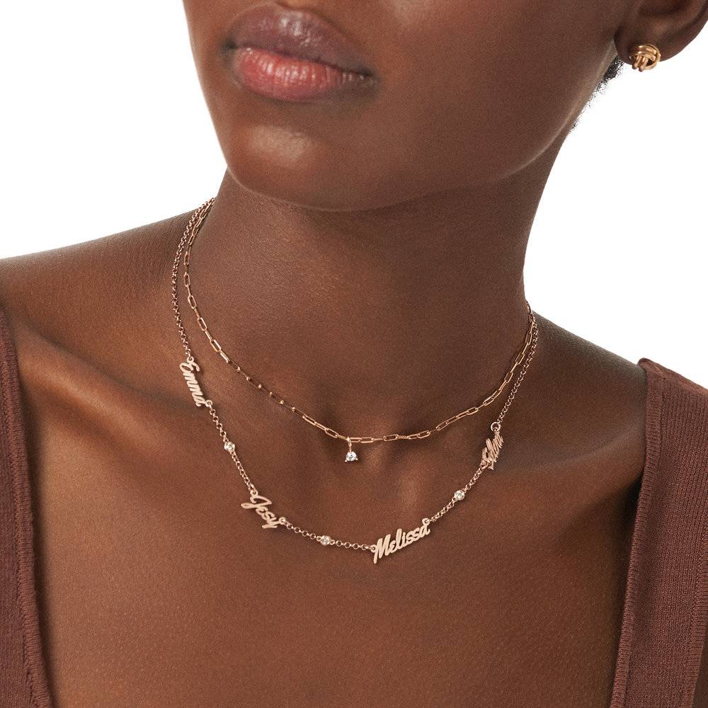 Real Love Multiple Name Necklace with Diamonds - Rose Gold Vermeil ...