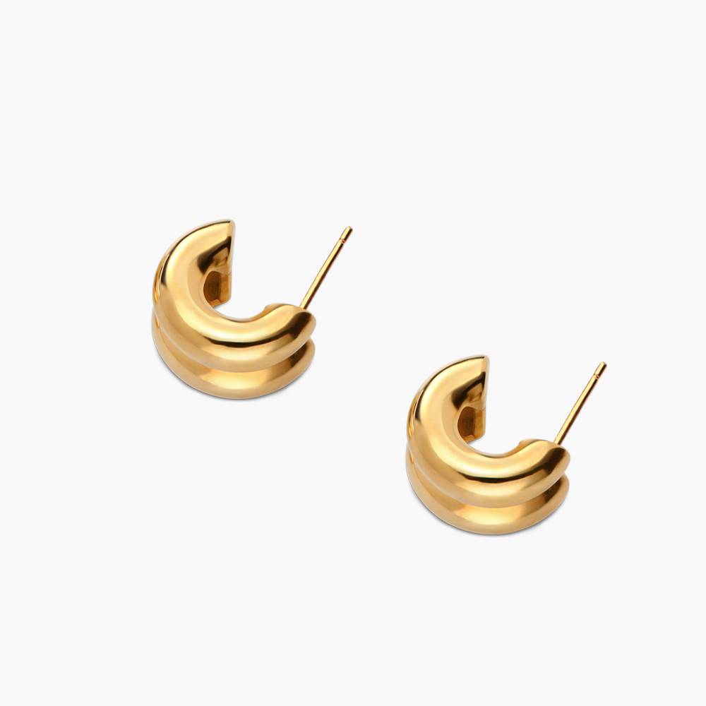 Ridge Hoop Earrings - Gold Vermeil - Oak & Luna