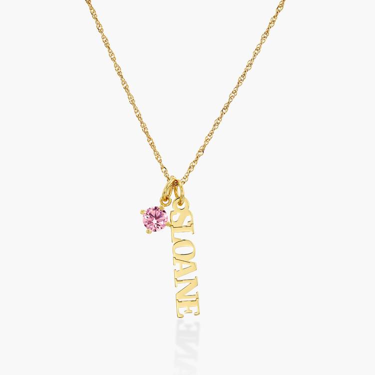 Singapore Chain Name Necklace With 0.3 Ct Fancy Diamond - 14k Solid ...