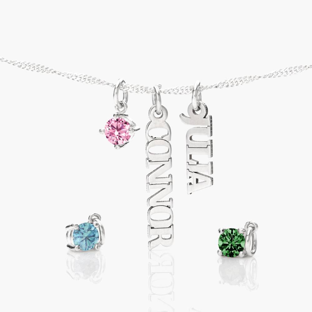 Singapore Chain Name Necklace With 0.3 Ct Fancy Diamond - Silver - Oak ...