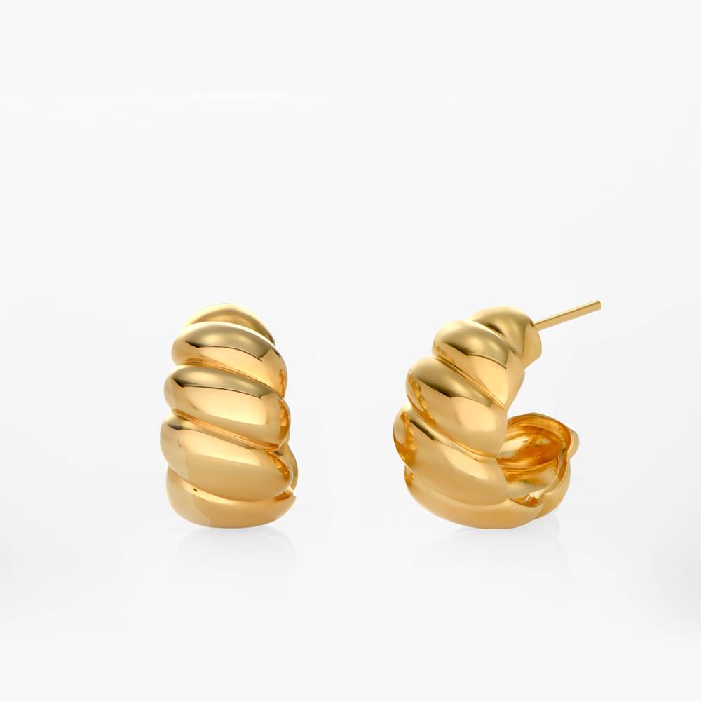 Small Scalloped Hoop - Gold Vermeil - Oak & Luna