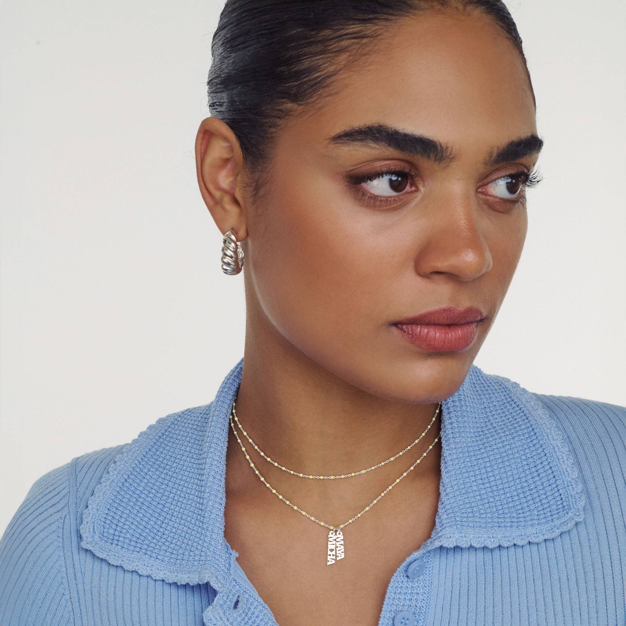 Soltale Butter Singapore Chain Name Necklace- Silver - Oak & Luna