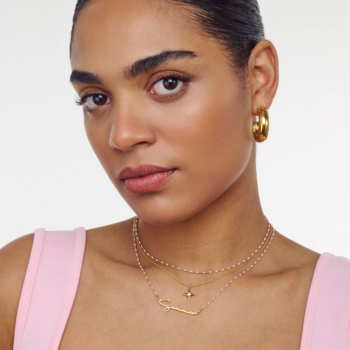 Soltale Lavender Belle Name Necklace - Gold Vermeil - Oak & Luna