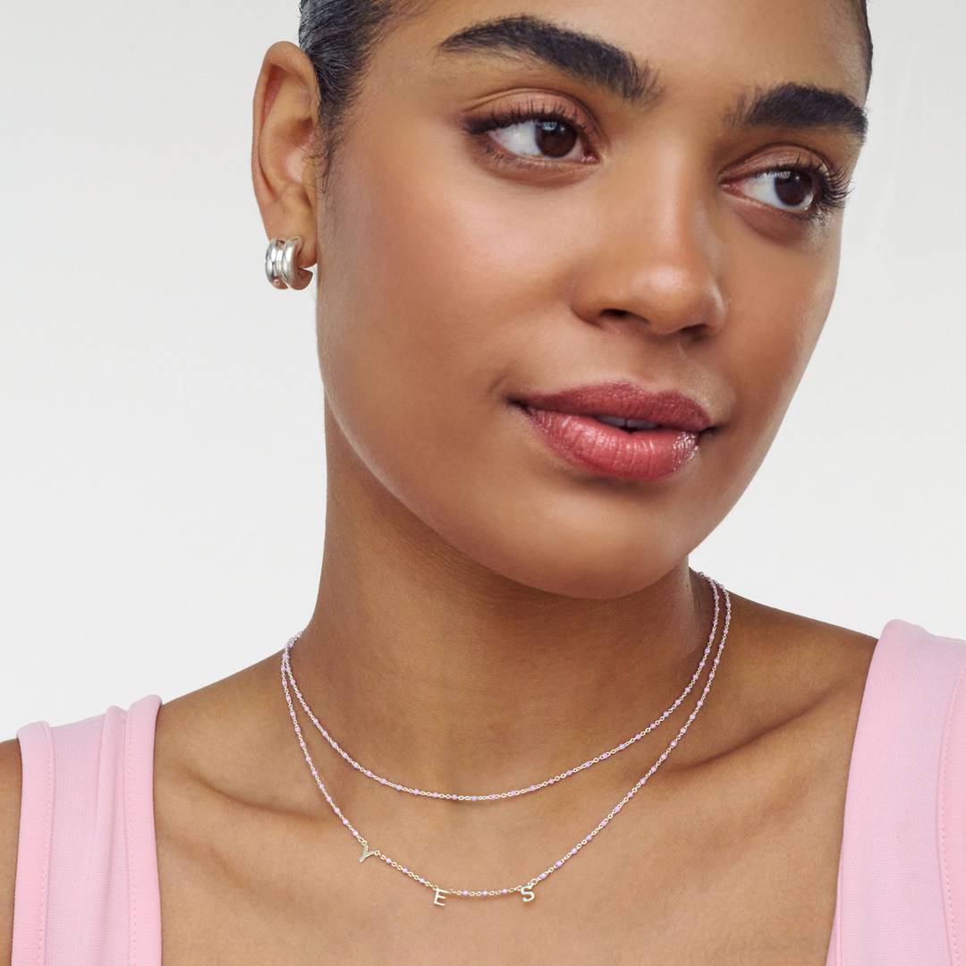 Soltale Lavender Inez Initial Necklace - Silver - Oak & Luna