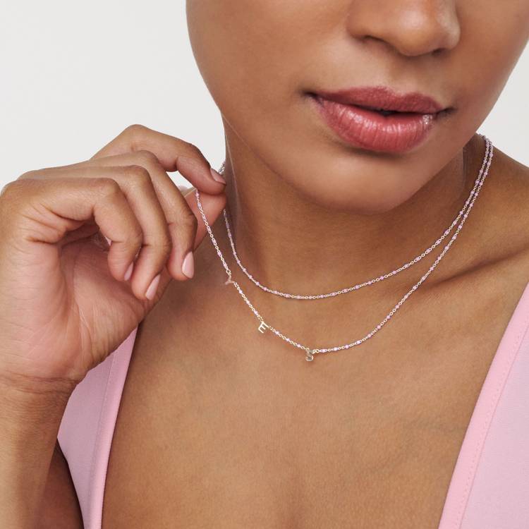 Soltale Lavender Inez Initial Necklace - Silver - Oak & Luna