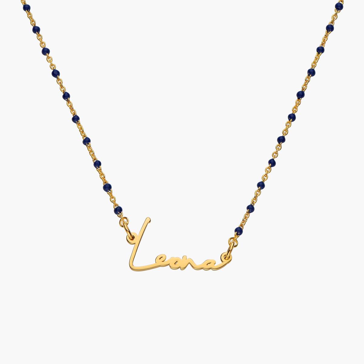 Soltale Royal Blue Belle Name Necklace - Gold Vermeil - Oak & Luna