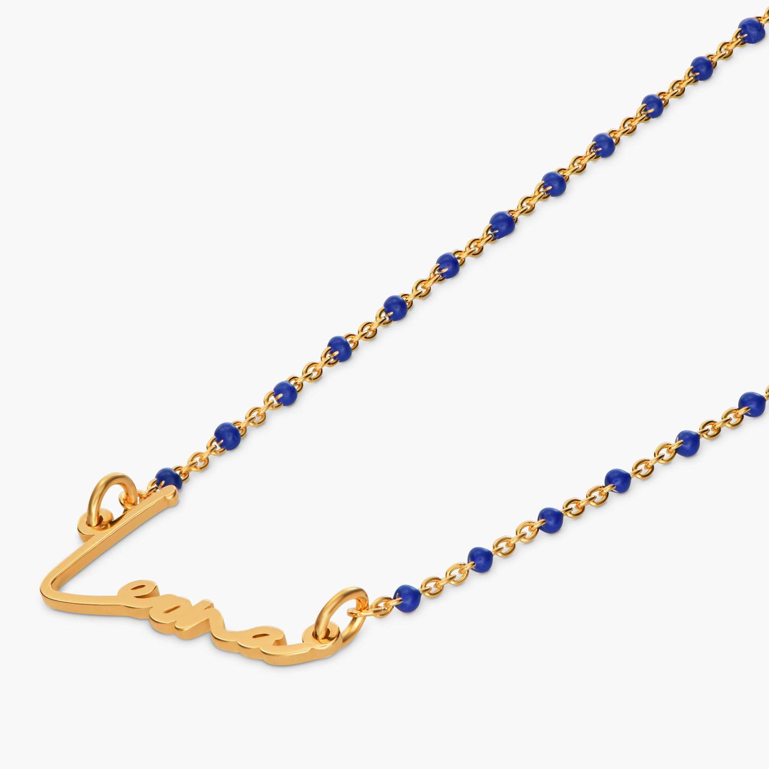 Soltale Royal Blue Belle Name Necklace - Gold Vermeil - Oak & Luna