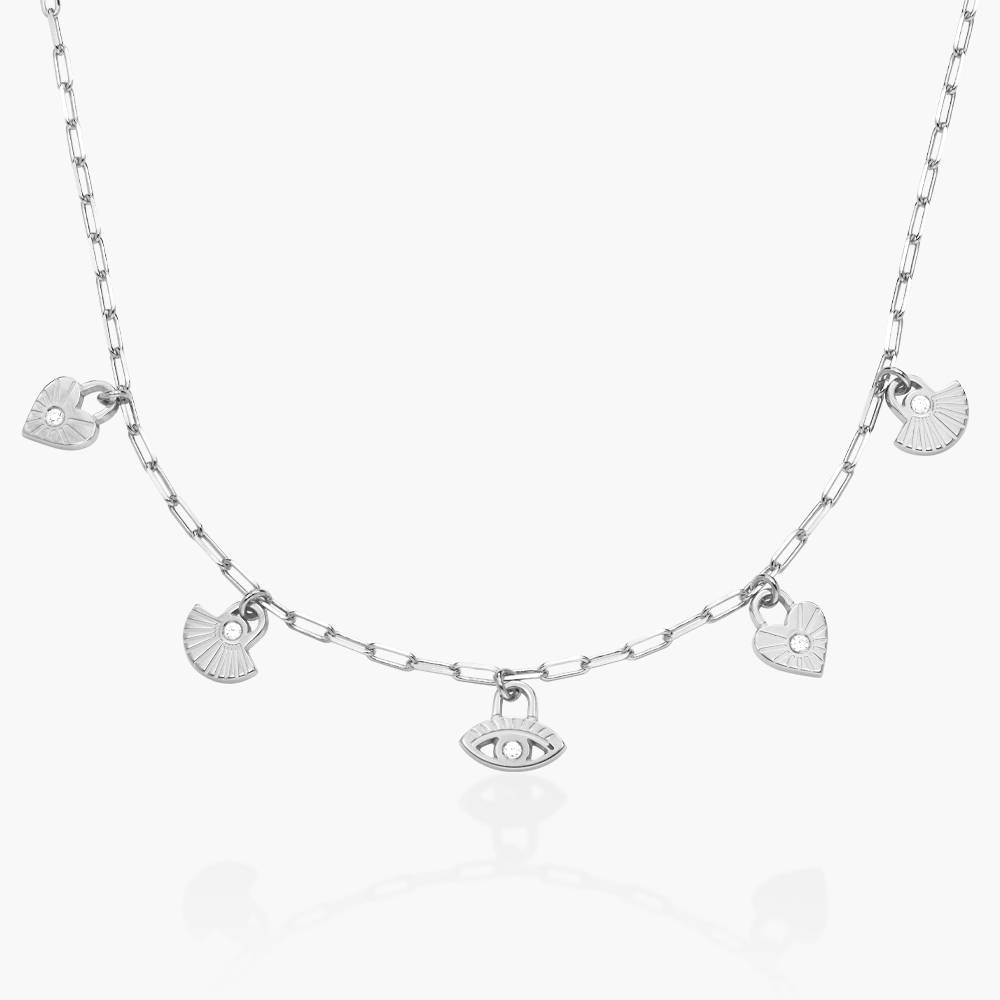 Spiritual Charms Neckalce with Diamonds - Silver - Oak & Luna