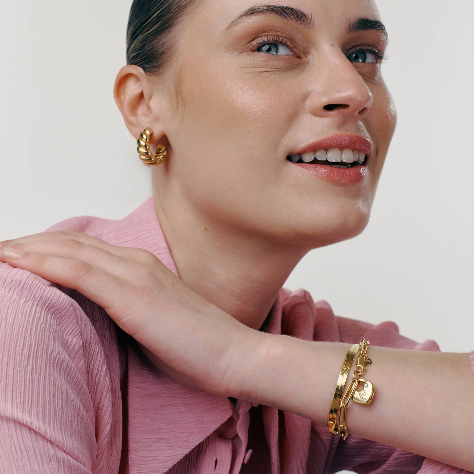 The Heartbeat Set - Gold Vermeil with Diamonds - Oak & Luna