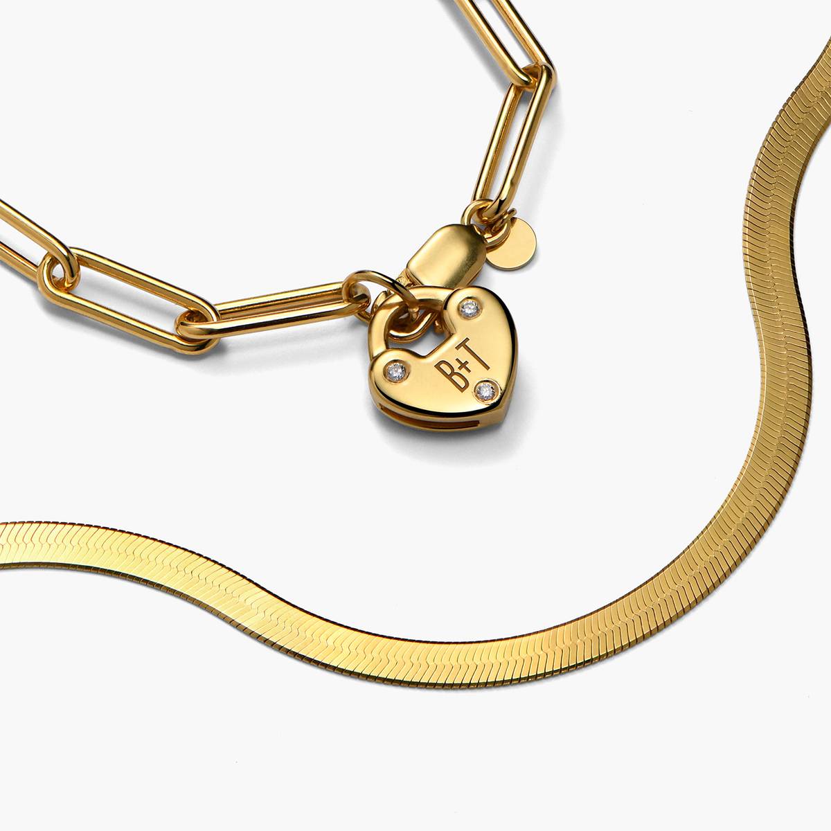 The Heartbeat Set - Gold Vermeil with Diamonds - Oak & Luna